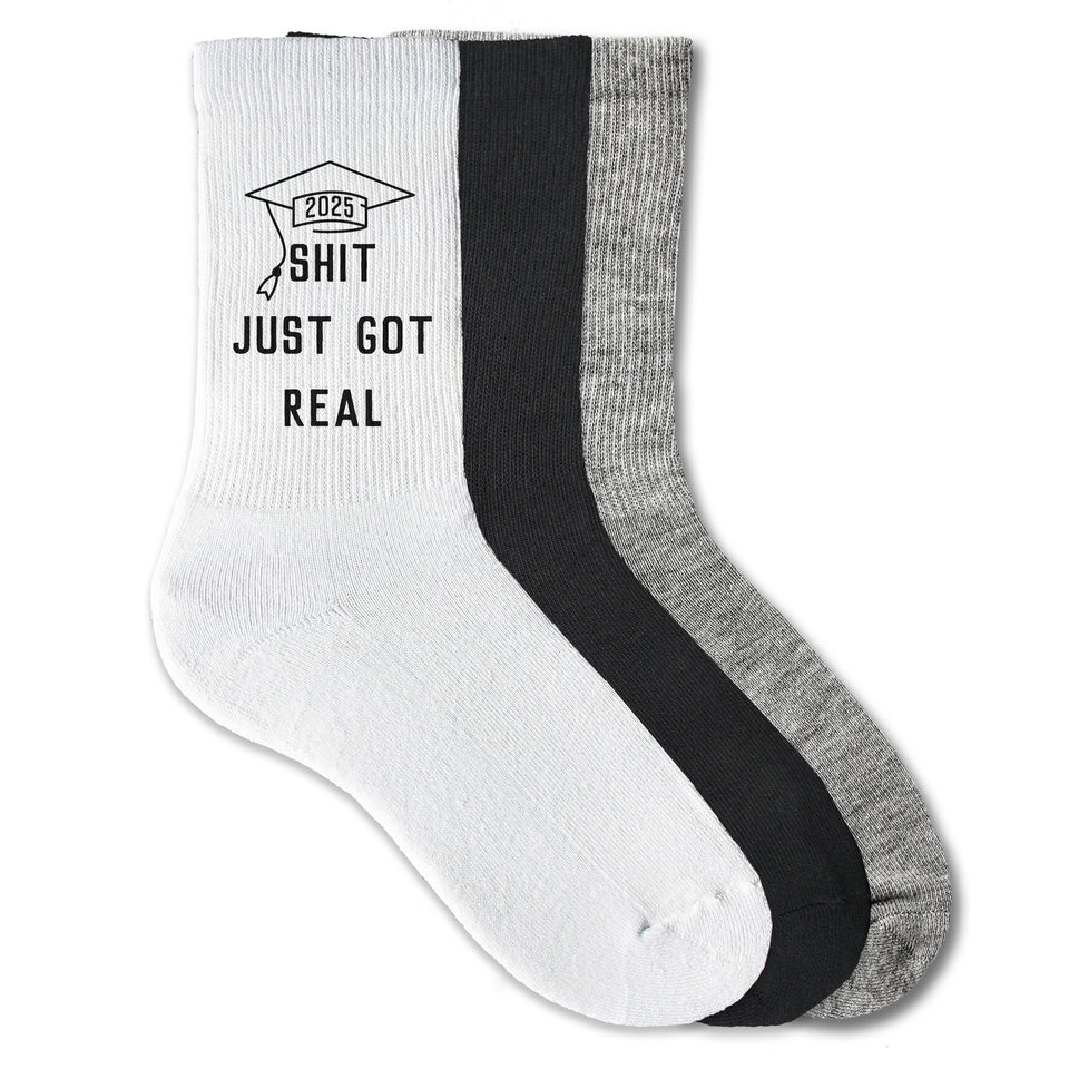 Fun Graduation Socks - Crew and No-Show Socks | Sockprints