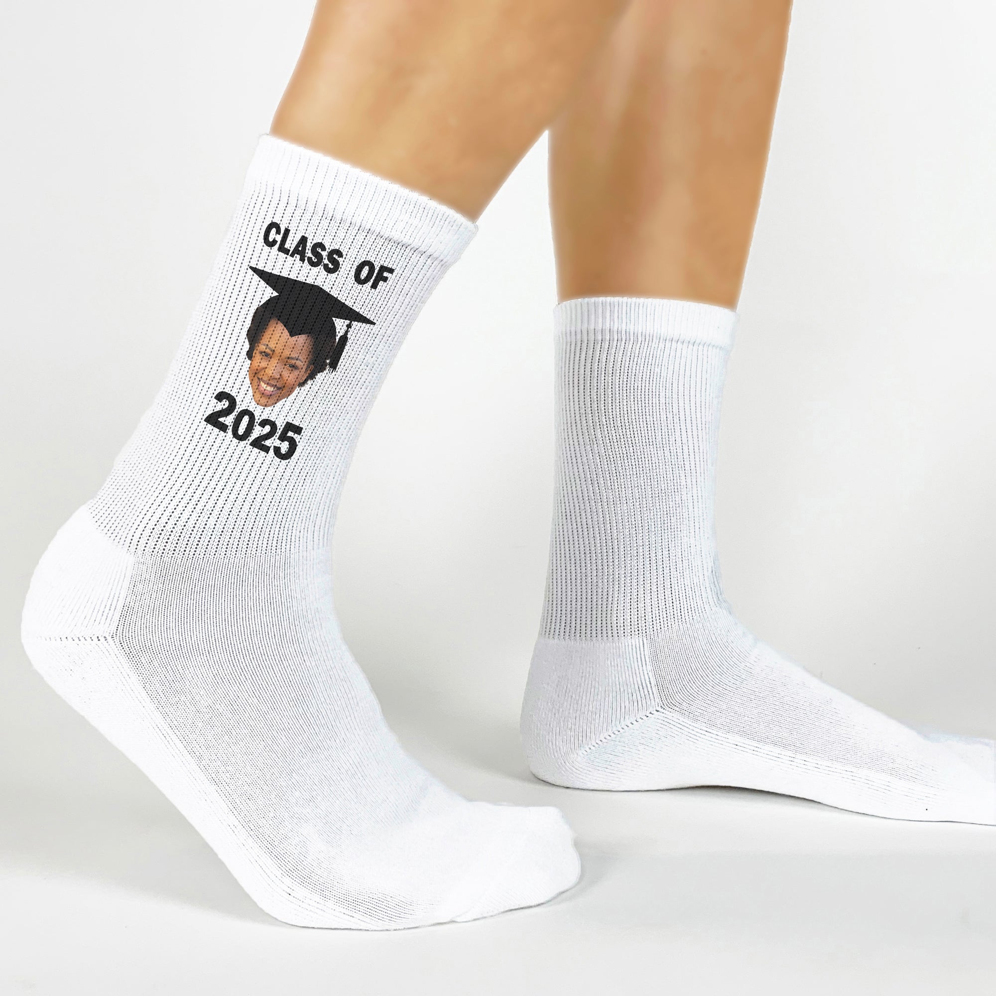 Personalized Graduation Photo Socks - Class of 2025 Custom Gift