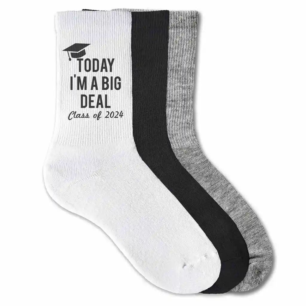 Fun Graduation Socks - Crew and No-Show Socks | Sockprints