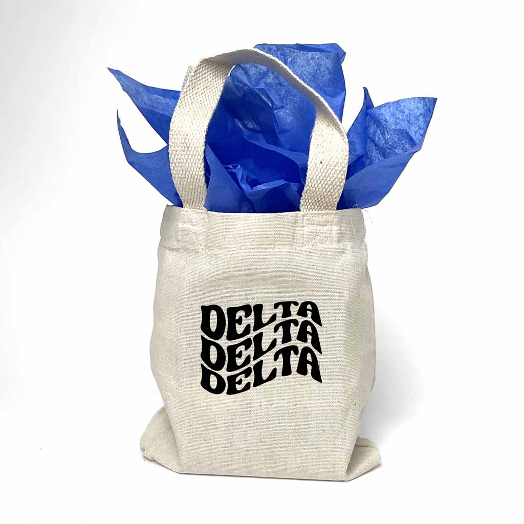 Delta Delta Delta Sorority Mod Design on Mini Tote Gift Bag – Sockprints