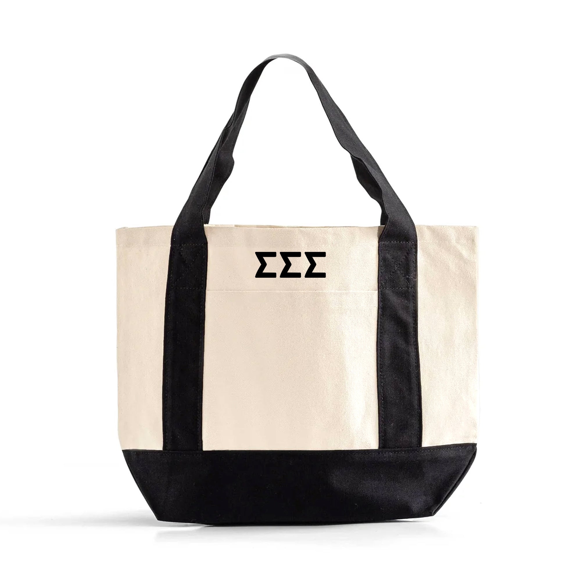 Sigma Sigma Sigma Heart and Sorority Letters Mini Canvas Tote Bag ...