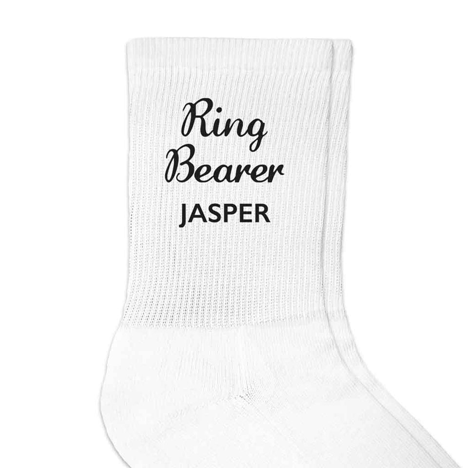 Ring Bearer Personalized Wedding Socks with Name
