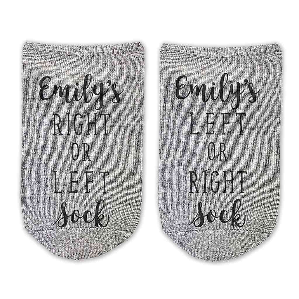 Funny Personalized Footie Socks for Her, Right or Left Socks