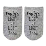 Funny Personalized Footie Socks for Her, Right or Left Socks