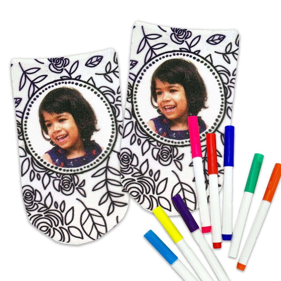 Customizable Cotton Photo Socks You Can Color | Sockprints