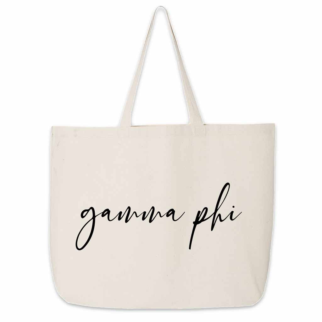 Gamma Phi Beta Script Writing Nickname Canvas Tote Bag