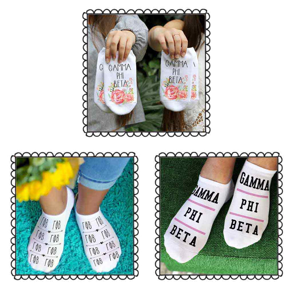 Gamma Phi Beta Sorority Socks and Cotton Canvas Totes | Sockprints