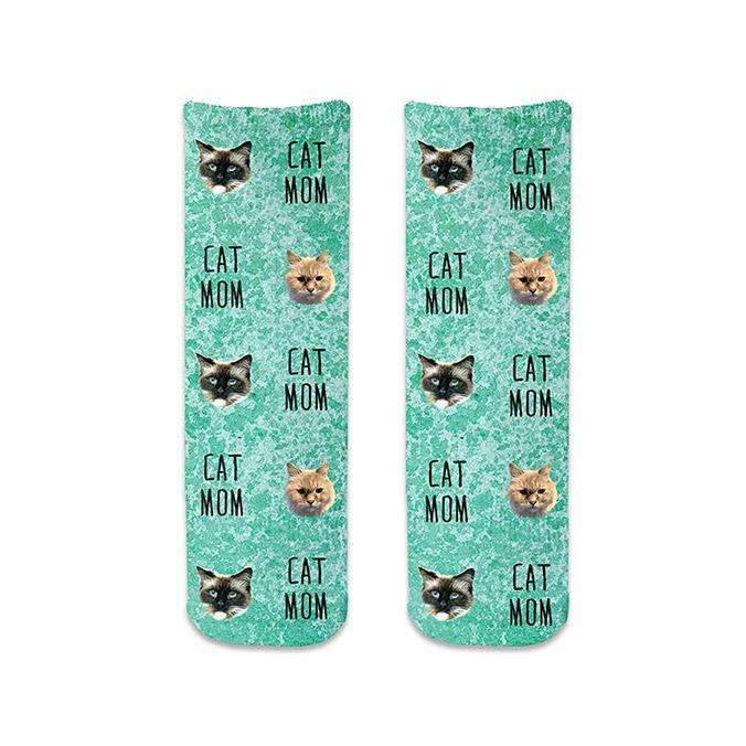 Custom Cat Photo Socks for a Cat Mom | Sockprints