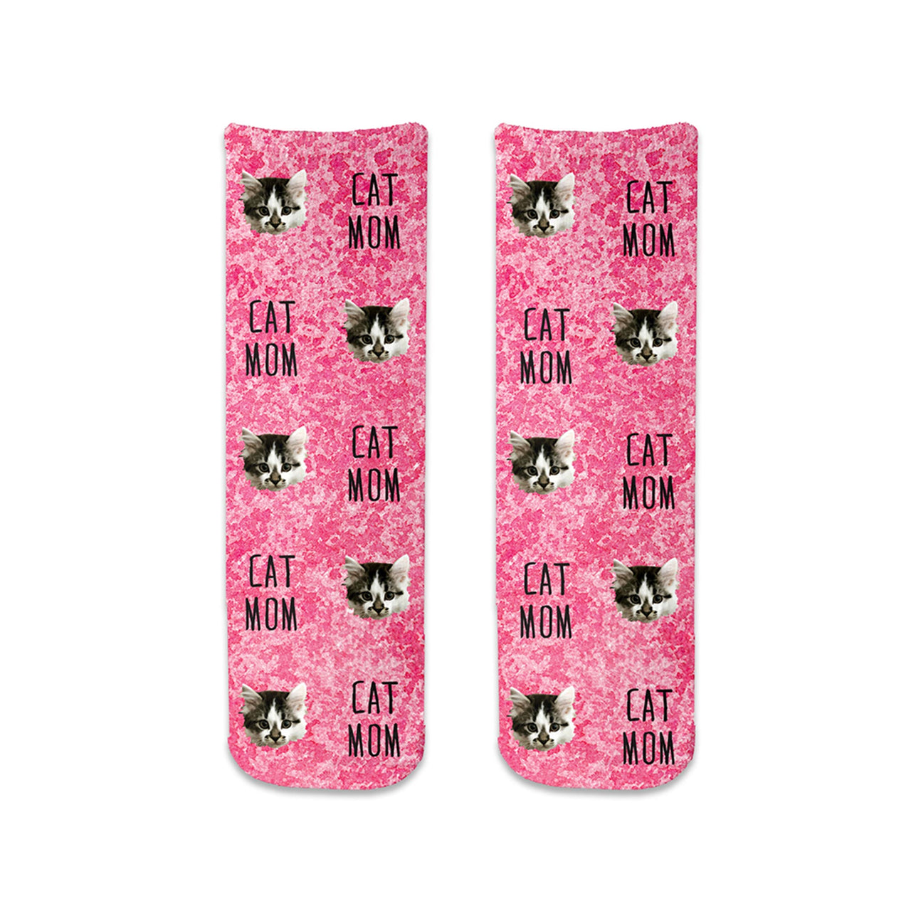 Custom Cat Photo Socks for a Cat Mom | Sockprints