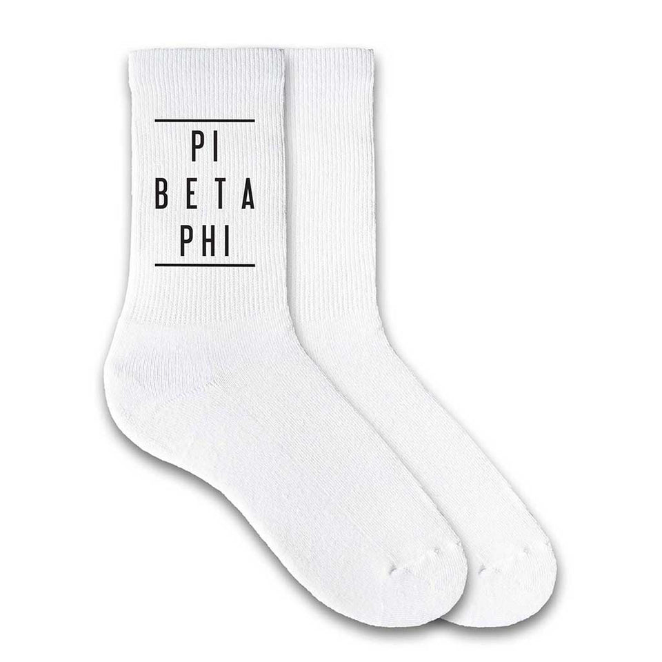 Pi Beta Phi Sorority Comfy Crew Socks | sockprints