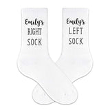 Funny Right and Left Socks Personalized with a Name