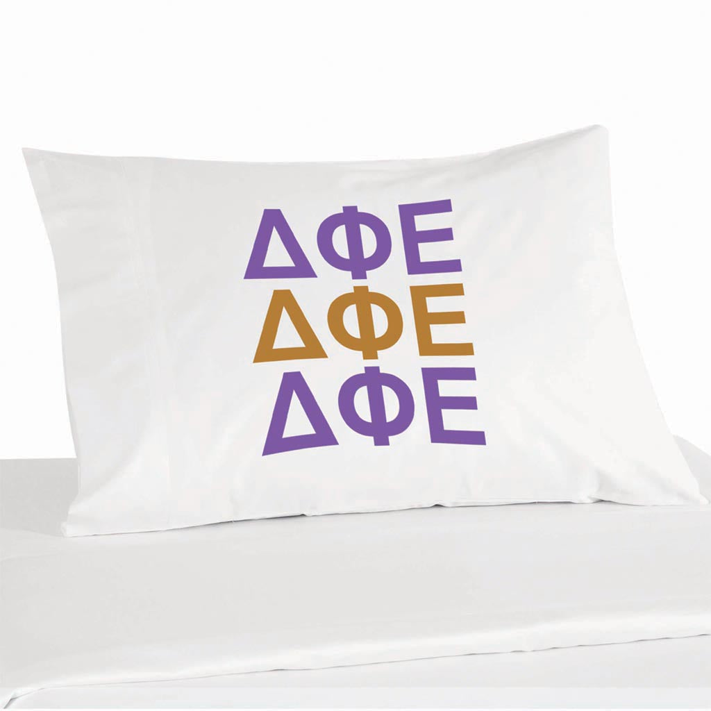 Delta Phi Epsilon Sorority Letters and Colors Pillowcase
