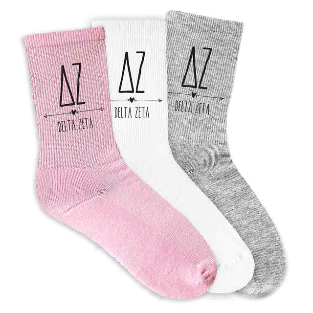 Delta Zeta Sorority Socks and Canvas Tote Bags | Sockprints