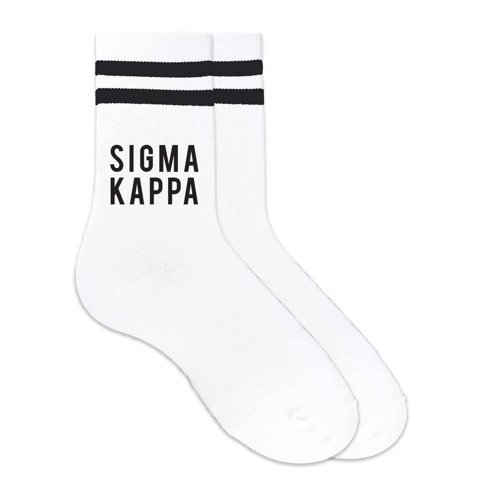 Sigma Kappa Socks - Official Greek Gear Striped Crew Socks