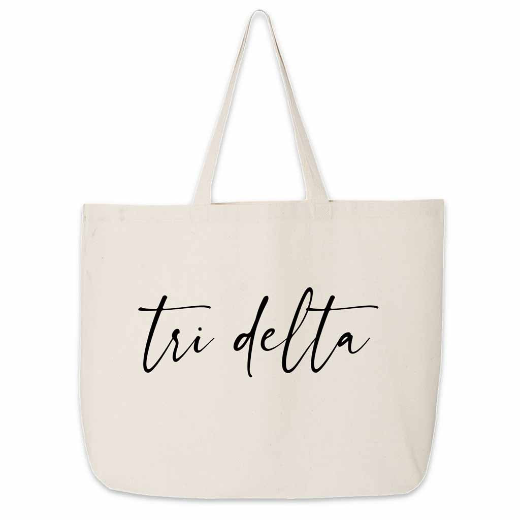 Delta Delta Delta Script Writing Nickname Canvas Tote Bag