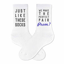 Fun Custom Printed PROM Proposal Socks | Sockprints