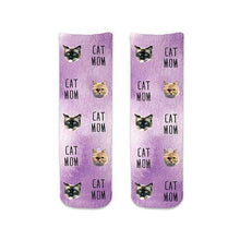 Custom Cat Photo Socks for a Cat Mom | Sockprints