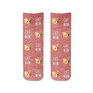 Custom Cat Photo Socks for a Cat Mom | Sockprints